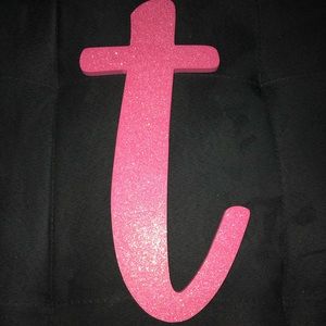 Wall Decor | Large Pink Glitter Lowercase Letter T Wall Decor | Poshmark